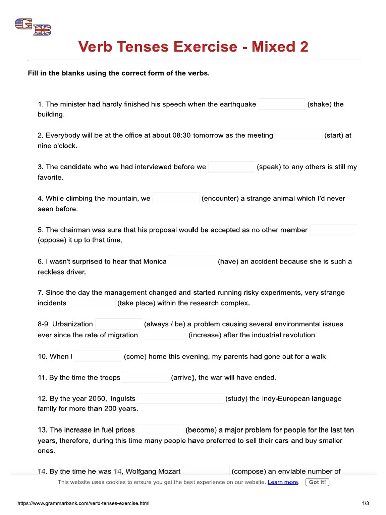 Mixed Verb Tenses 2 | PDF