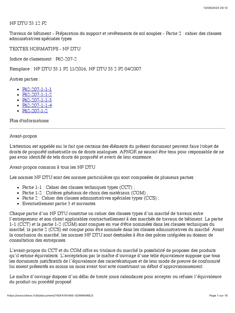 Dtu 53.2 | PDF | Technologie et ingénierie