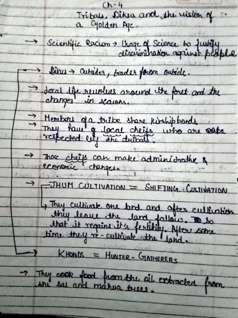 Class 8 History CH 4 Tribals Dikus and The Vision of Golden Age Notes | PDF
