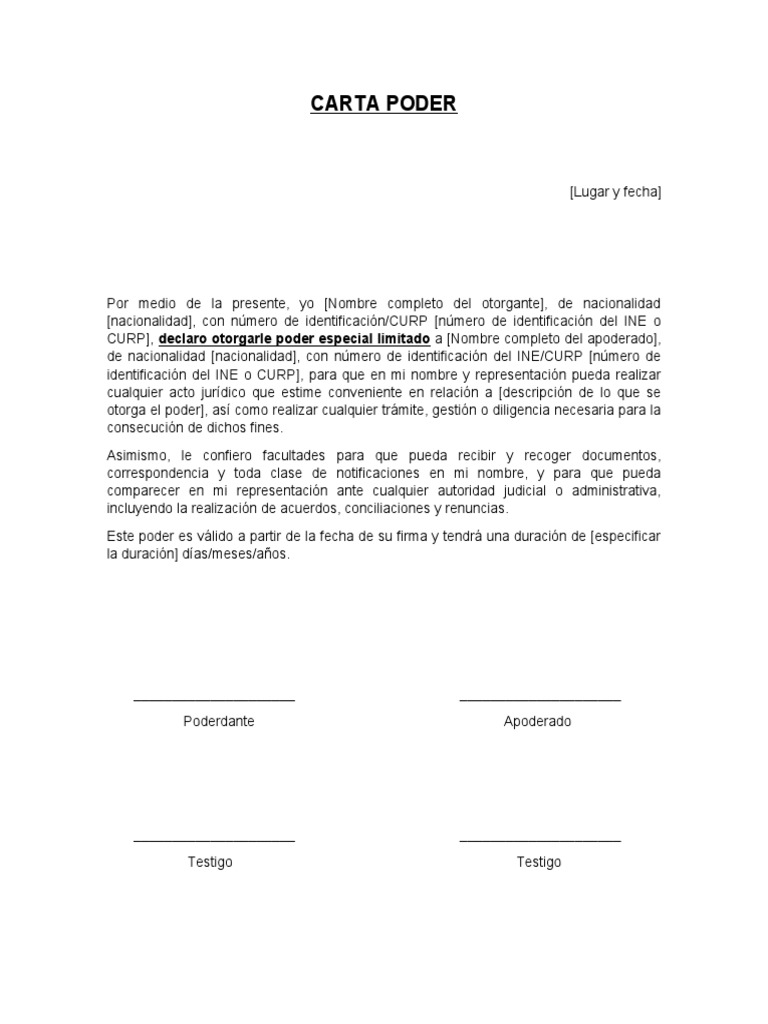 Carta Poder Simple | PDF