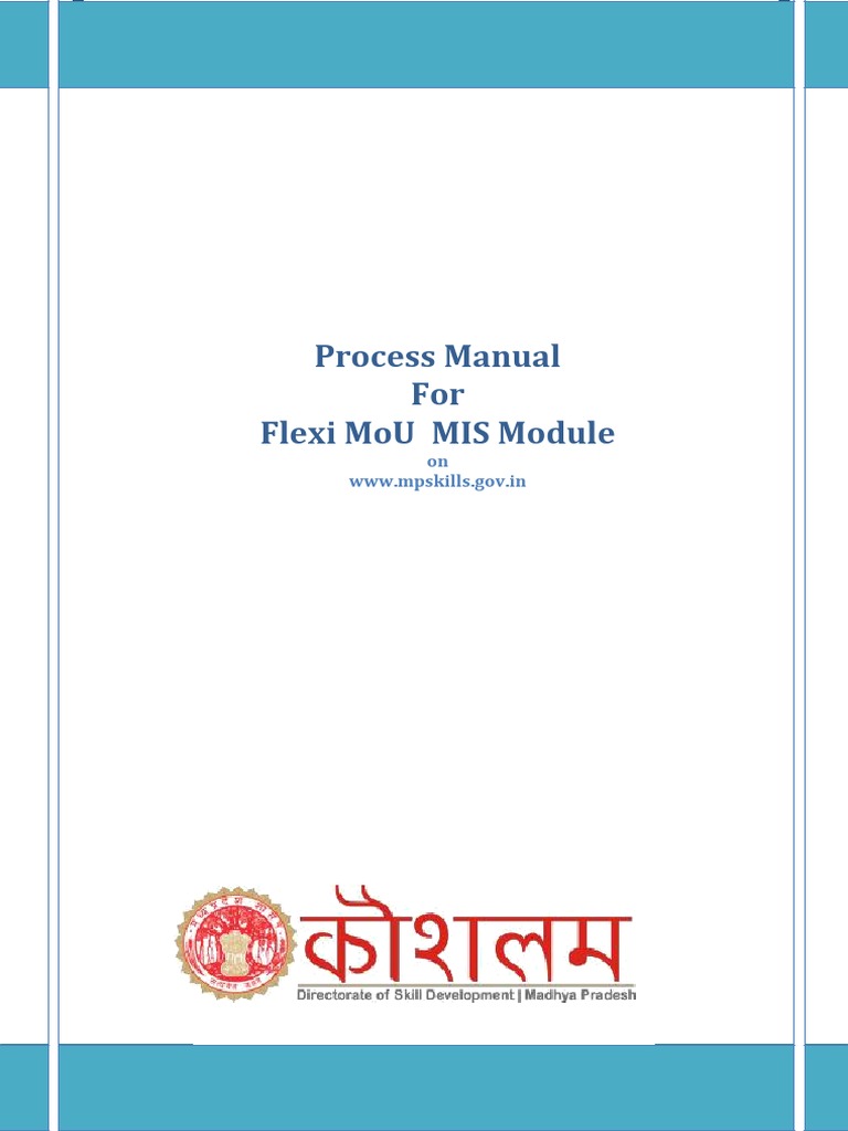 Flexi MoU Process Manual Mpskills - Gov.in Final | PDF