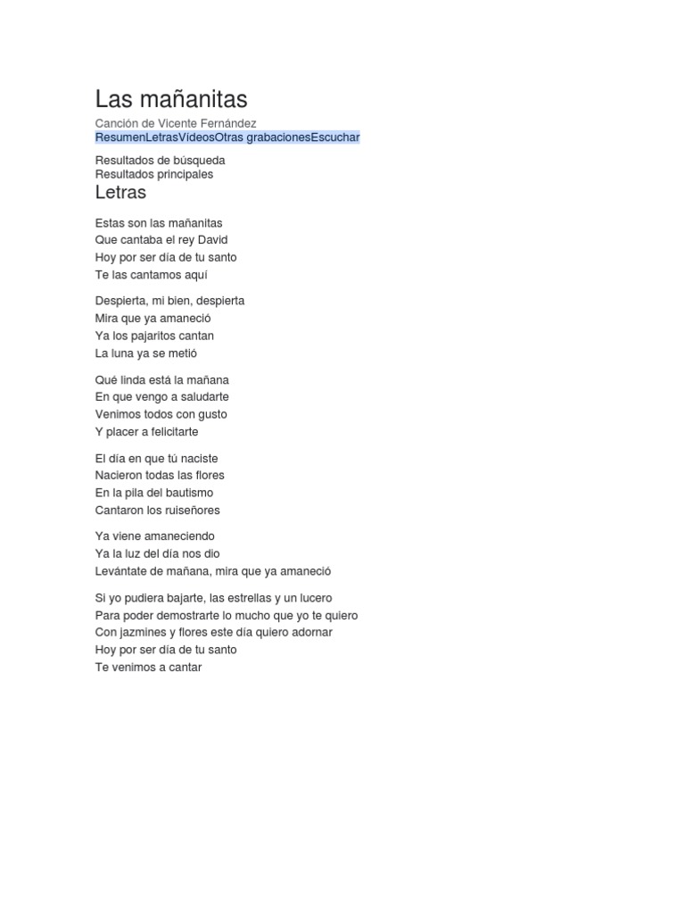 Las Mañanitas | PDF