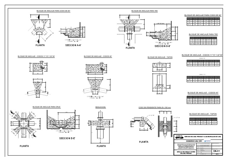 Plano de Detalle de Anclaje en Redes de Agua Potable | PDF