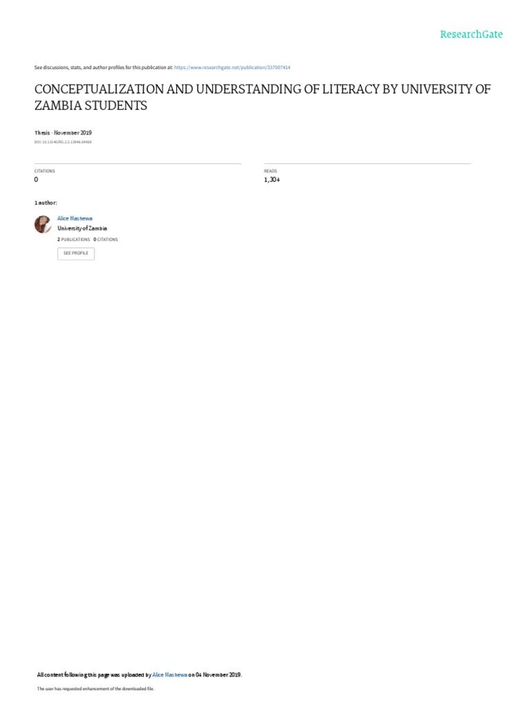 Conceptualisation and Understanding of Literacy | PDF | Literacy ...