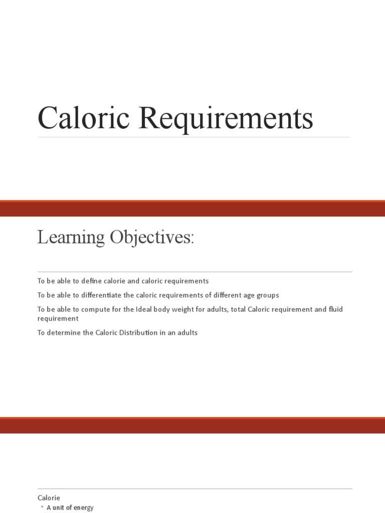 Caloric Needs for All Ages | PDF | Calorie | Quantity