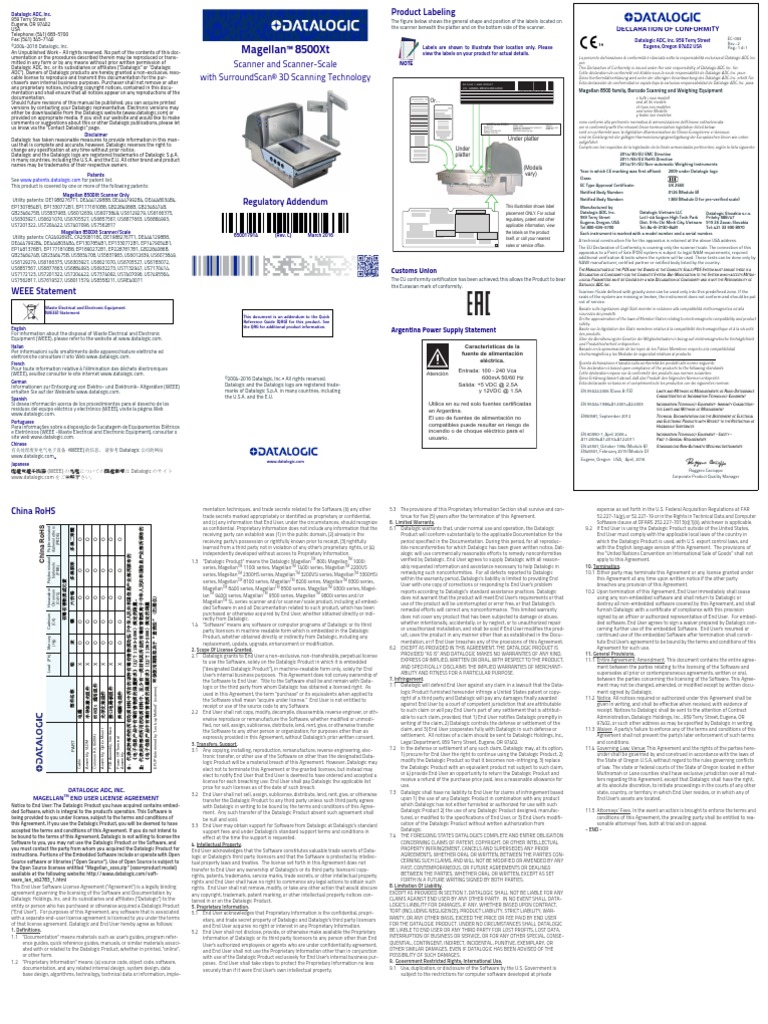 Manual - Regulatory Addendum, Magellan 8500Xt | PDF Manual - Regulatory Addendum, Magellan 8500Xt | PDF