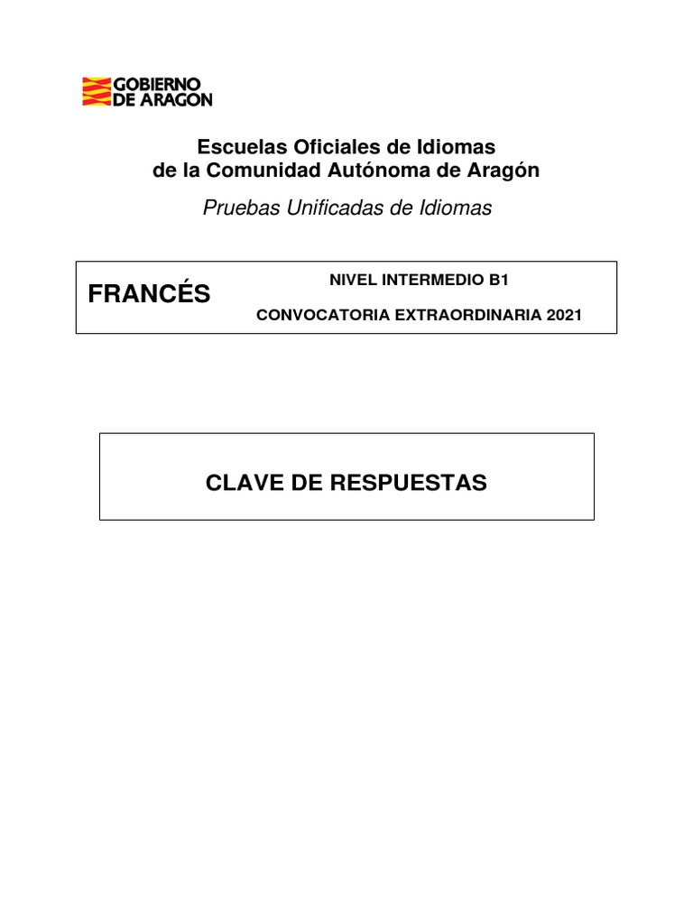 Clé de réponses B1 Français 2021 | PDF | Coût de la vie | France
