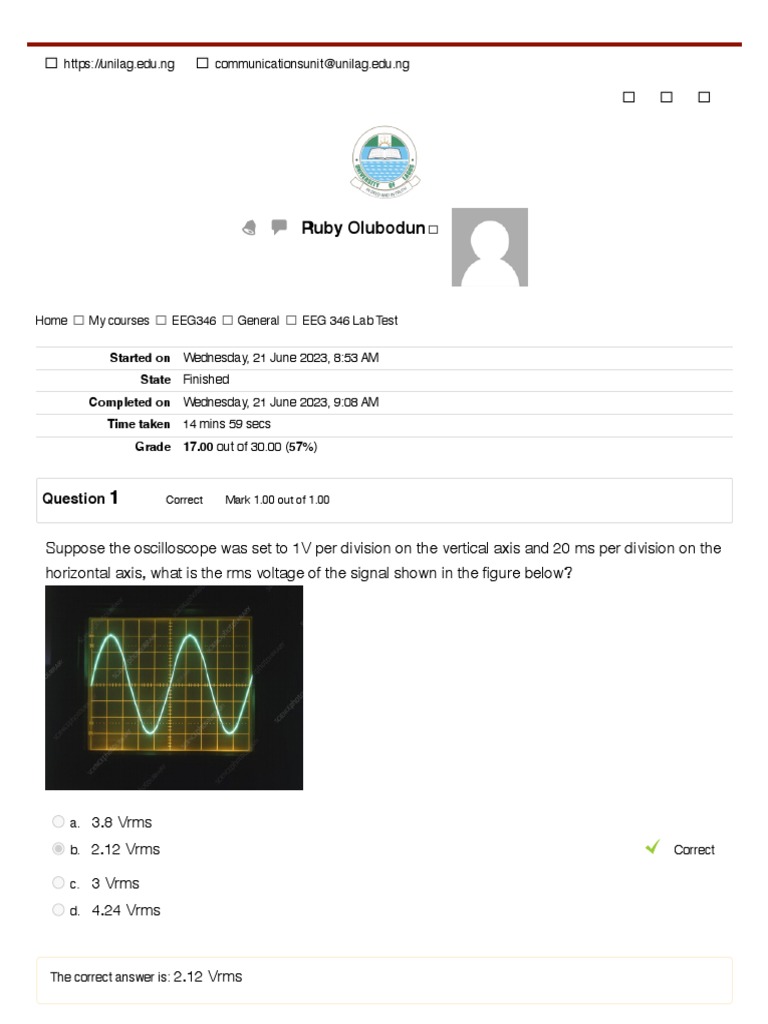 EEG 346 Lab Test - Attempt Review | PDF EEG 346 Lab Test - Attempt Review | PDF