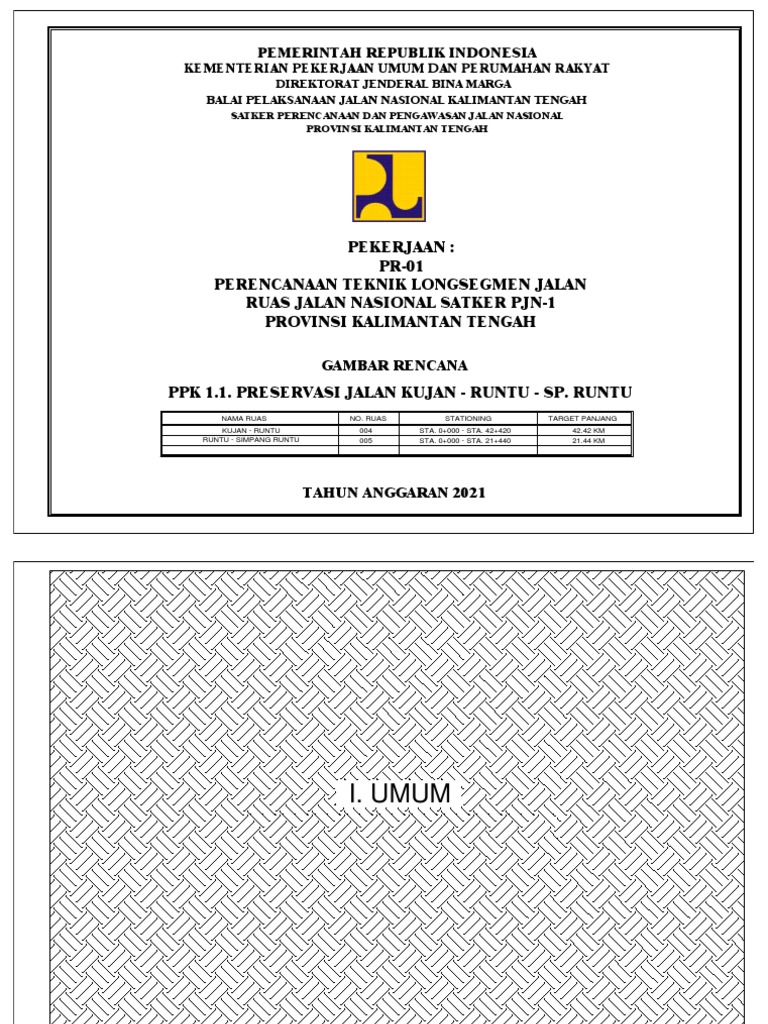 Preservasi Jalan Kujan-Runtu 2021 | PDF