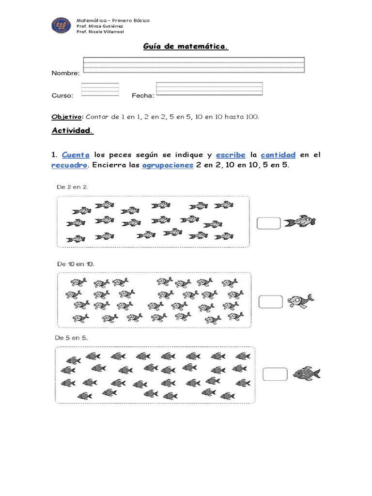 Guía Conteo Hasta El 100 2 | PDF