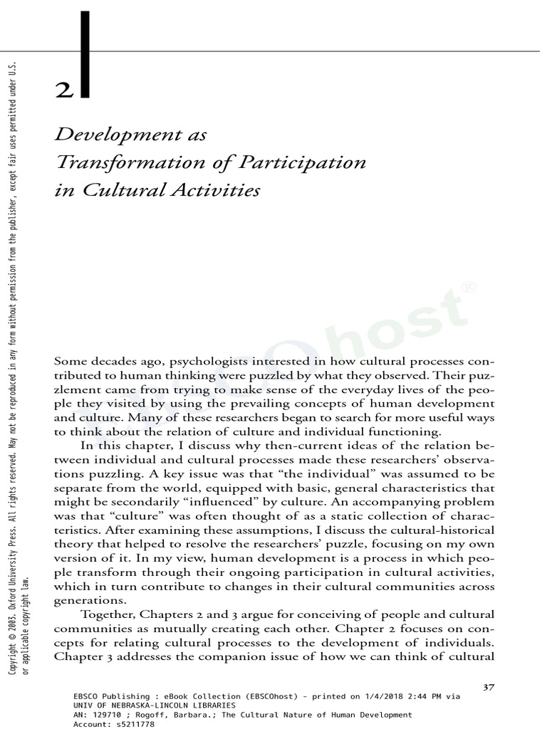 Rogoff 2003 - Development As Transformation | PDF