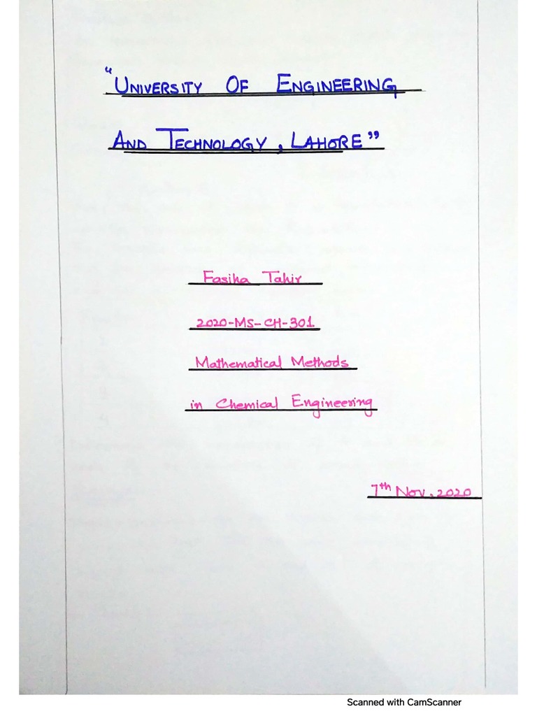 Mathematical Methods Assignment 3 | PDF