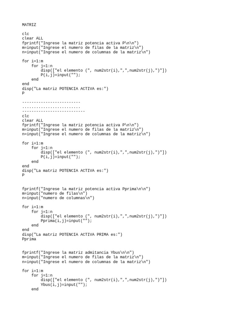 Comandos Matlab | PDF