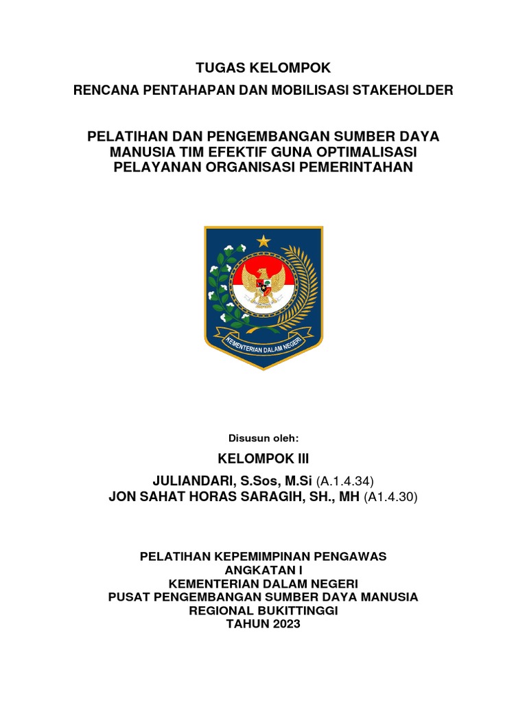 Kel 3 Rencana Pentahapan Dan Mobilisasi Stakeholder | PDF