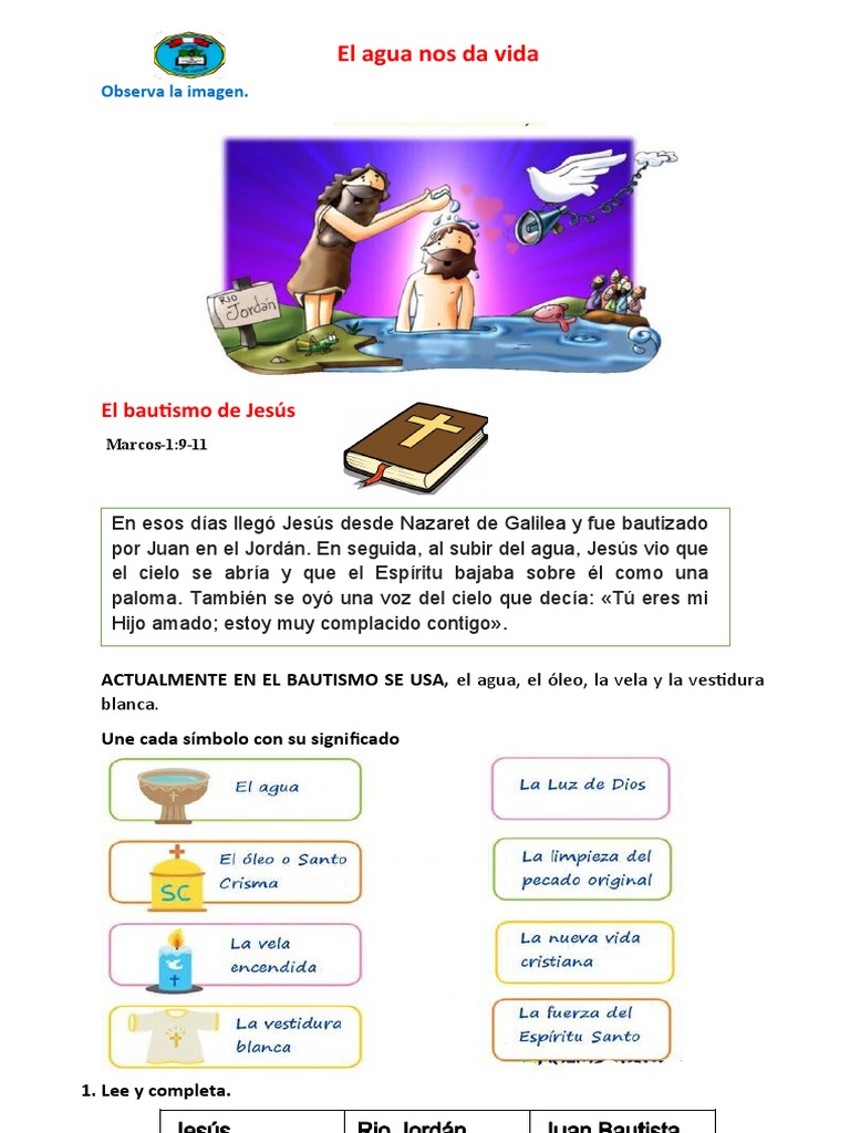 Ficha Rel - El Agua Nos Da Vida | PDF