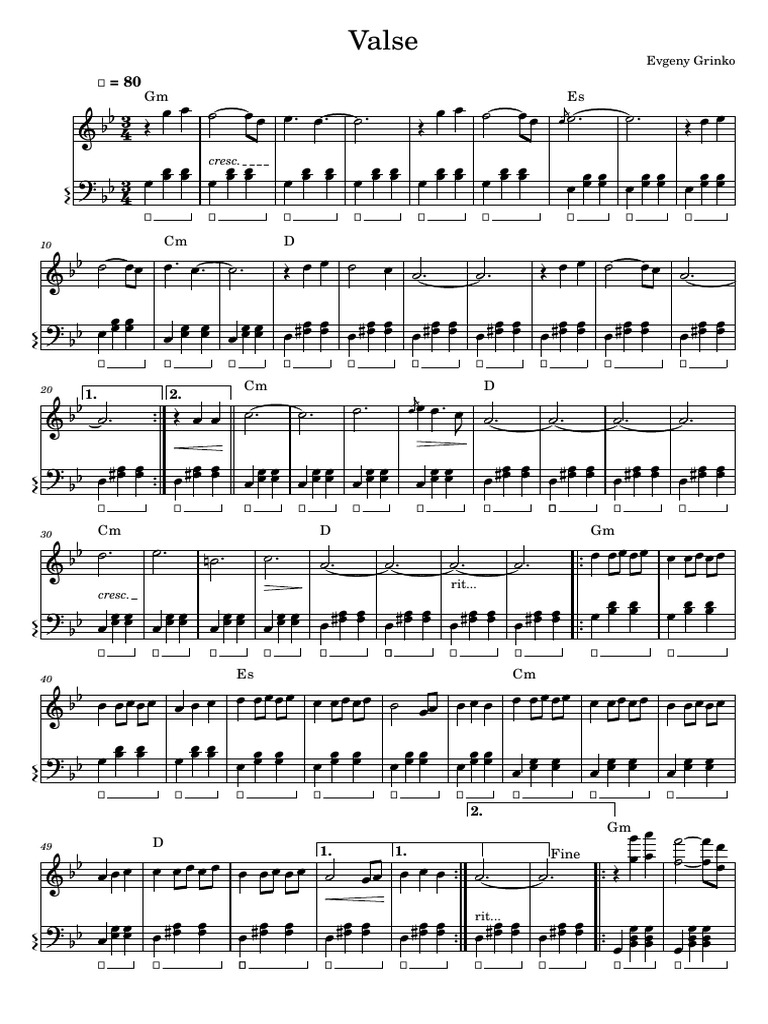 Evgeny Grinko Valse Sheet Music PDF | PDF