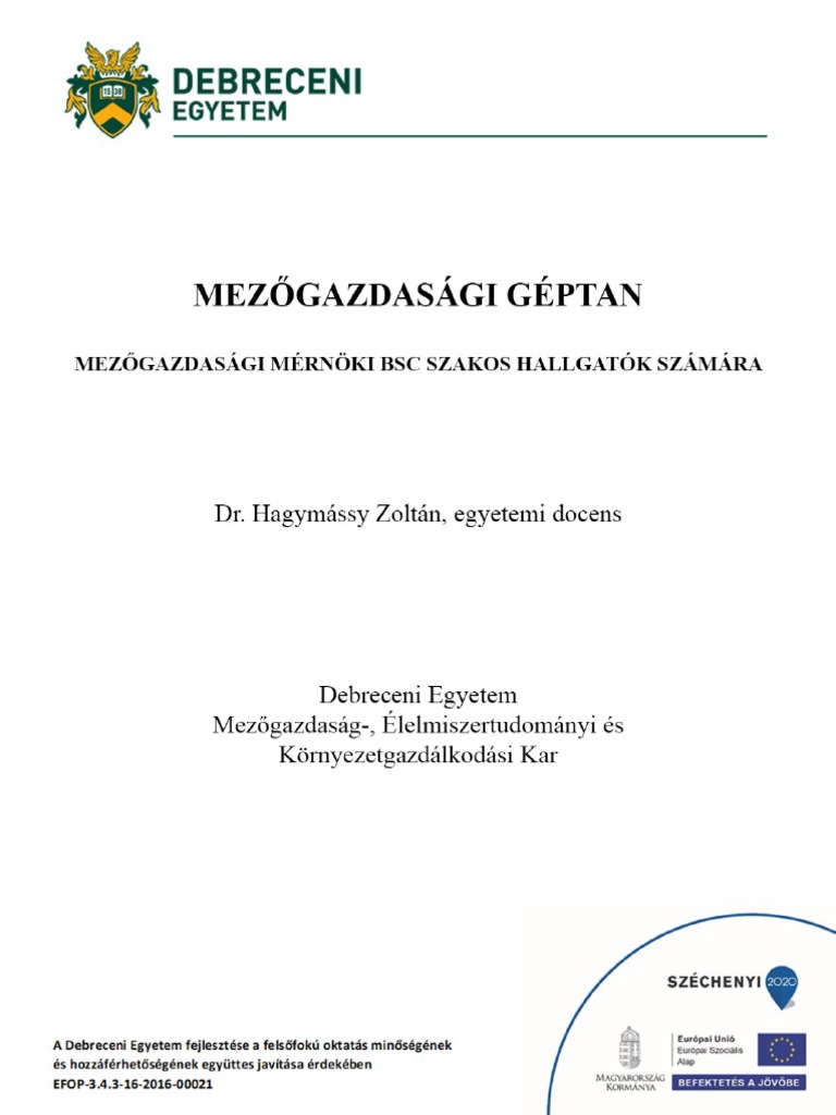 Mezogazdasagi Geptan Efop 343 00021 | PDF