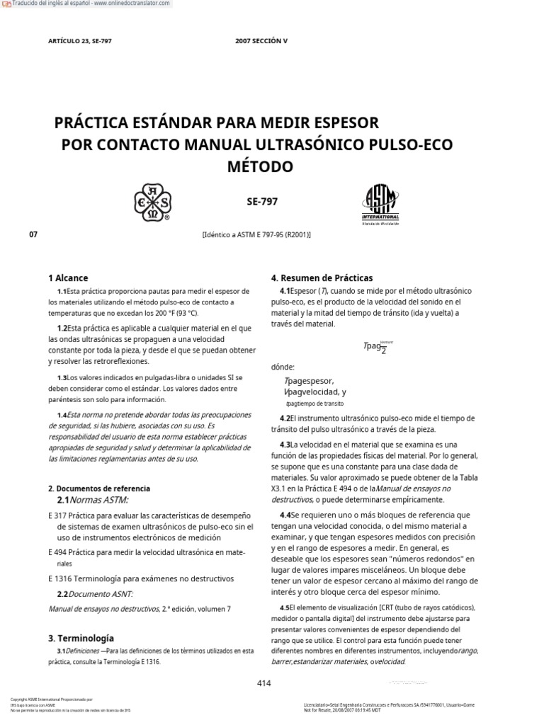 ASTM SE 797 STANDARD PRACTICE FOR MESURING THICKNESS BY MANUAL ...