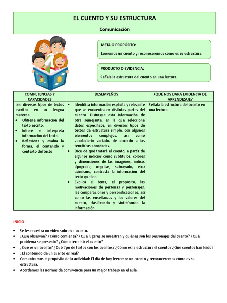 Estructura del Cuento para Niños | PDF | Cuentos | Narración