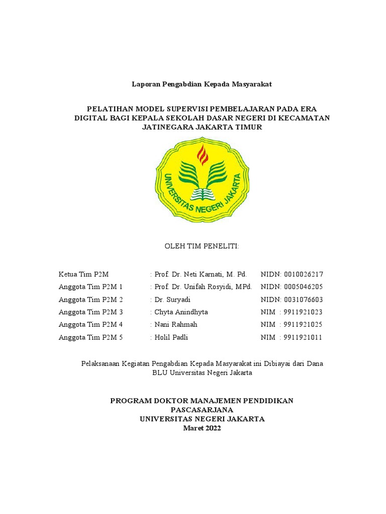 Prof - Dr. Neti Karnati, MPd.-Laporan PKM - KDUP - BLU - UNJ | PDF