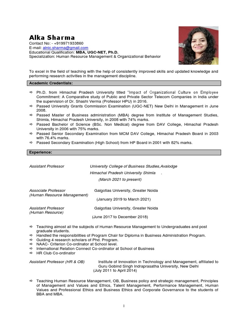 CV Alka Sharma | PDF