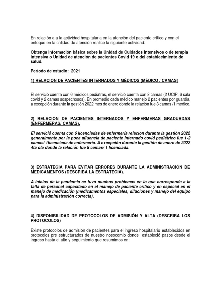 TAREA #2 - MODULO 3 Covid-19 | PDF | Enfermería | Hospital
