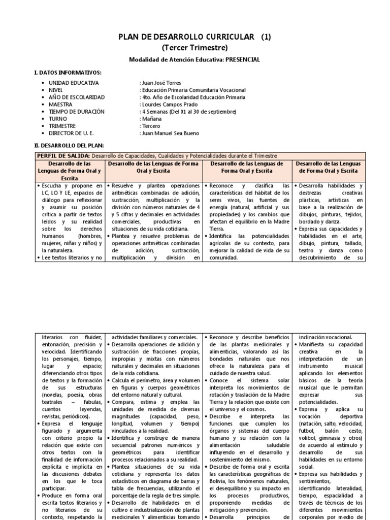 4-PDC 1-2-3. 3er - Trim. 4to. AÑO 2022 | PDF | Bailes | Educación primaria