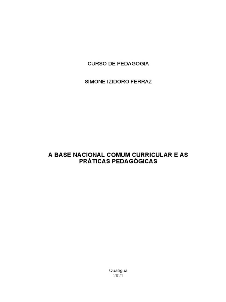 Portfólio BNCC | PDF | Pedagogia | Aprendizado
