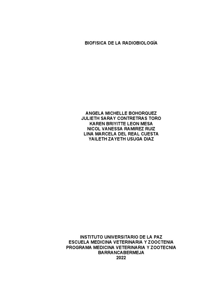 Biofisica de La Radiobiología | PDF