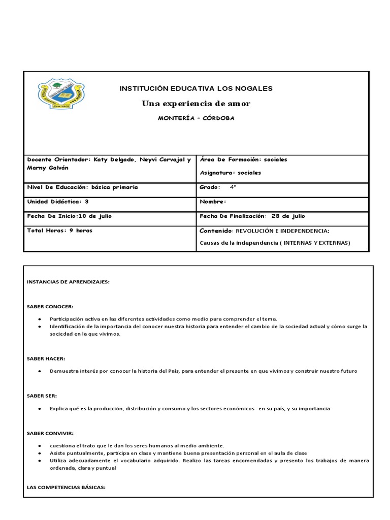 Causas Internas y Externas de La Independencia de Colombia | PDF
