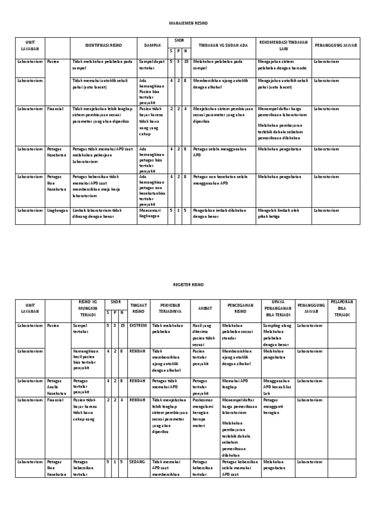 MANAJEMEN RESIKO Lab | PDF
