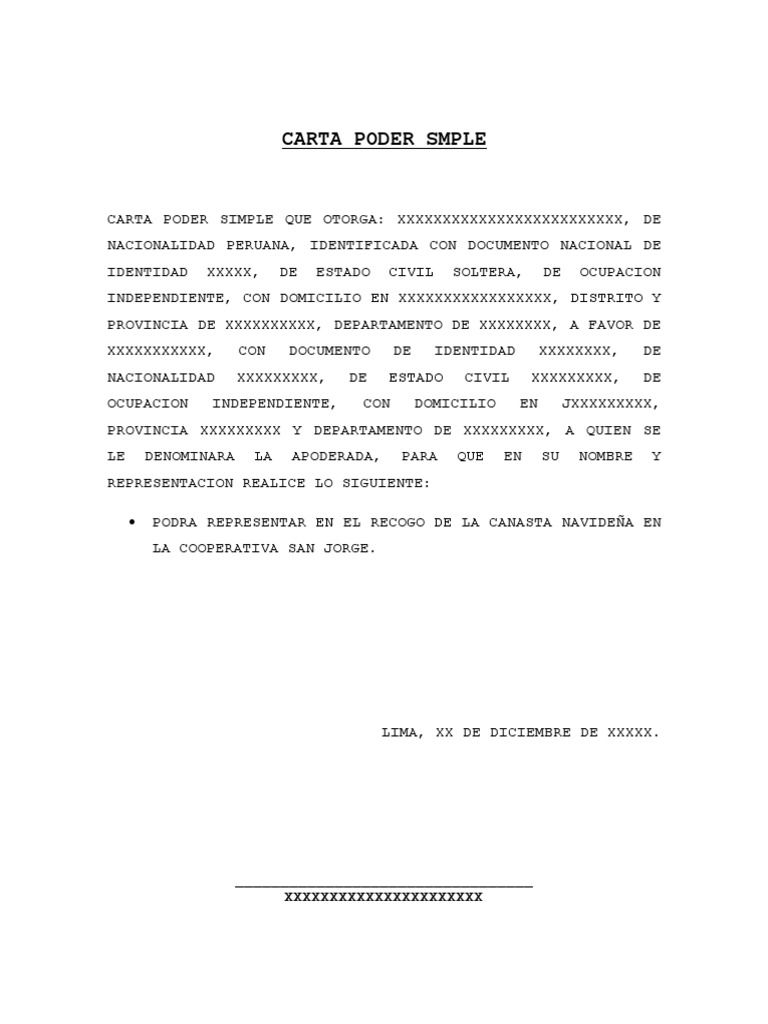 Carta Poder Simple | PDF