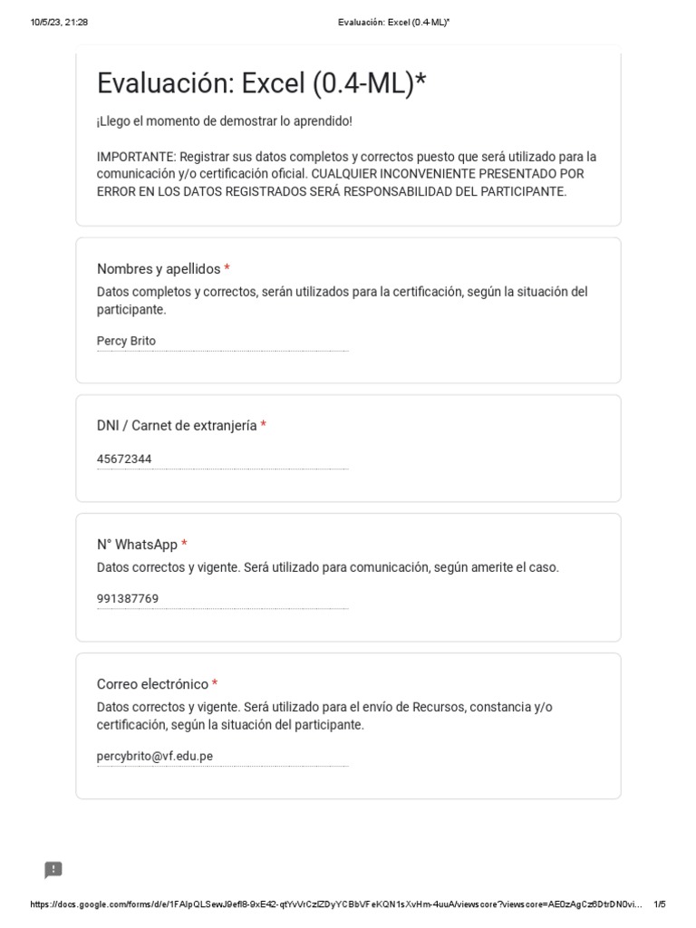Evaluación - Excel (0.4-ML) | PDF | Informática
