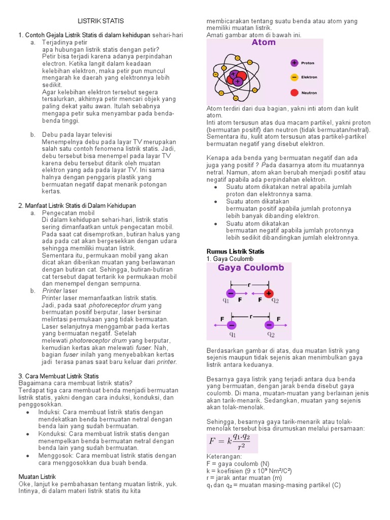 Materi Listrik Statis Kelas XII | PDF