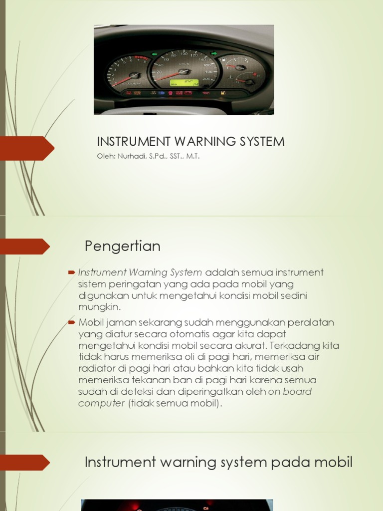 Sistem Peringatan Instrumen Mobil | PDF | Teknologi & Rekayasa