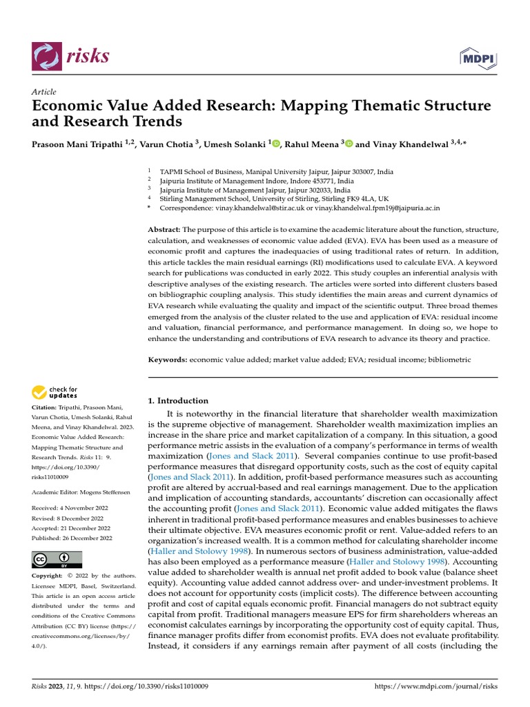 Economic Value Added Research | PDF