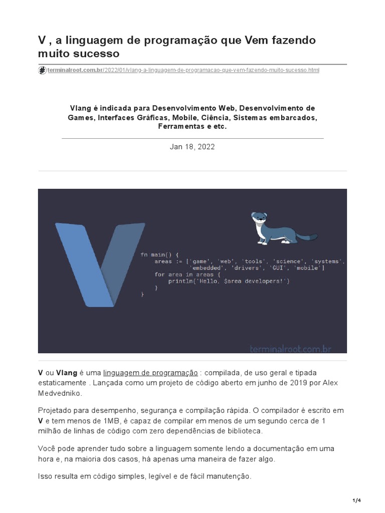 V A Linguagem de Programação Que Vem Fazendo Muito Sucesso | PDF | Arte