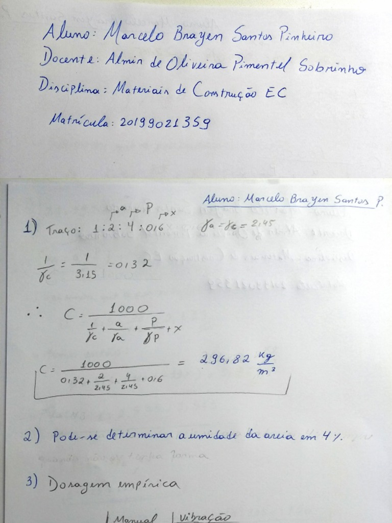 Av 3 Materiais de Const EC Marcelo | PDF