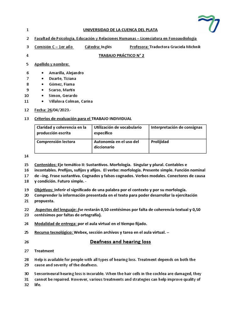 TP2 - Grupo 1 | PDF | Plural | Sustantivo