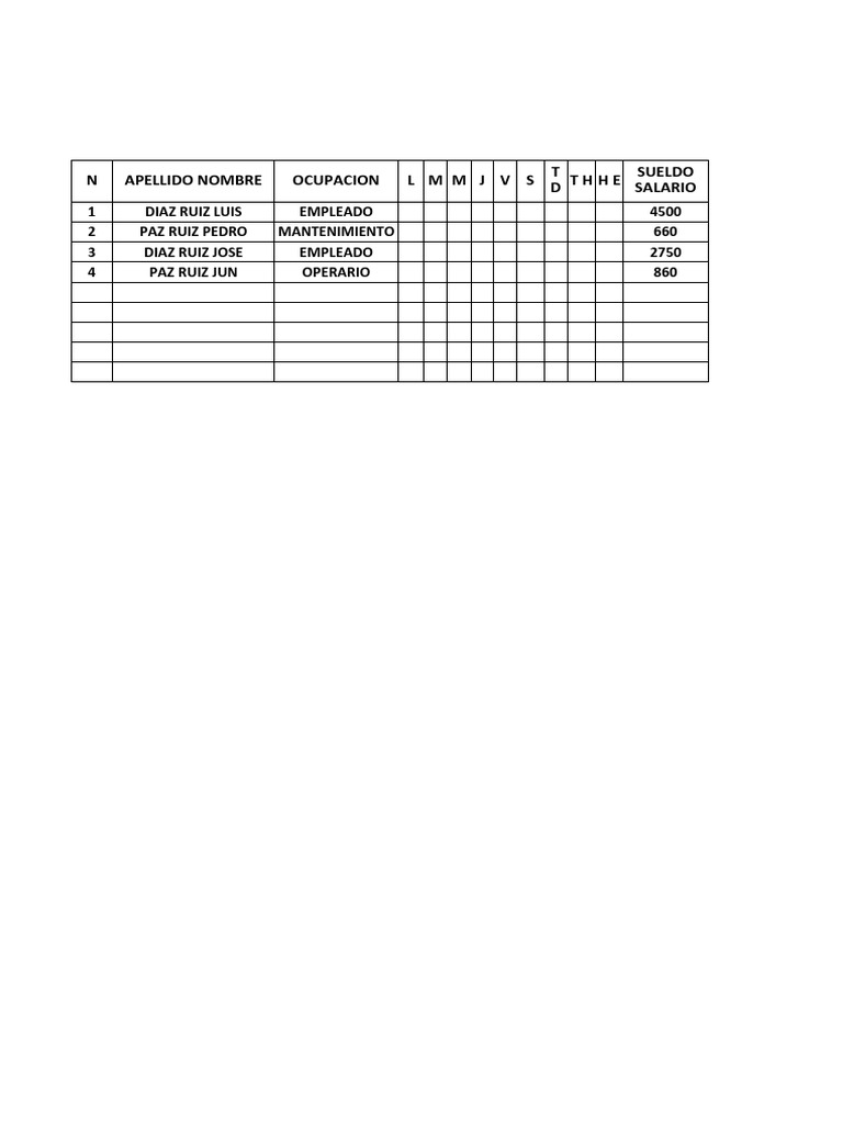 Planilla Heidi 05-07 | PDF