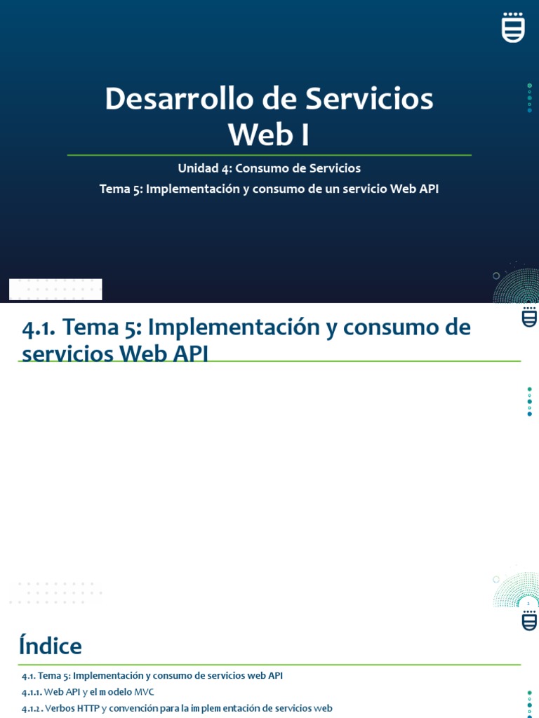 PPT 2022 05 U04 T05 Desarrollo de Servicios Web I (1915) | PDF | Transferencia de estado ...