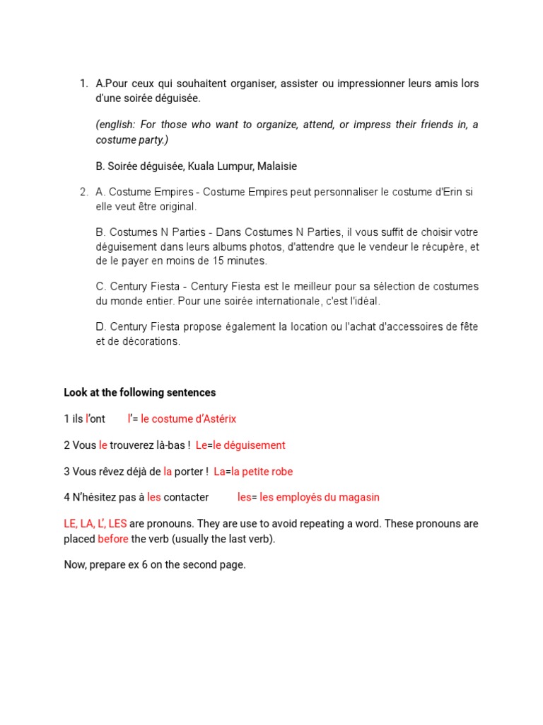 French Assignment | PDF