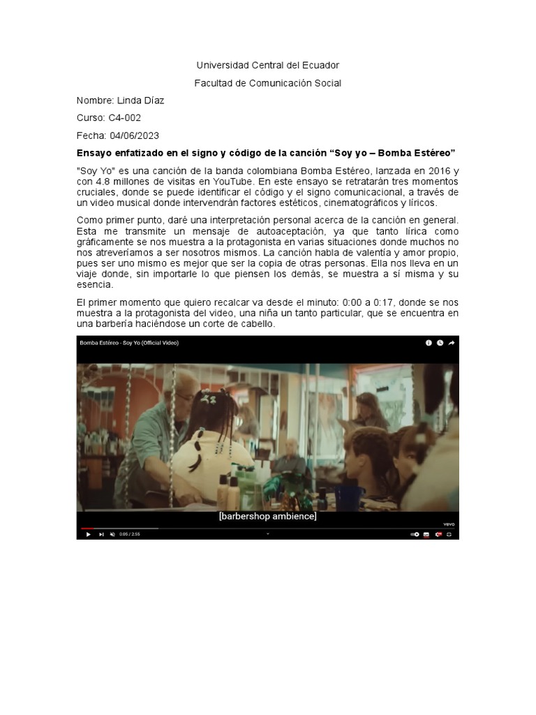 Análisis de "Soy Yo" de Bomba Estéreo | PDF | Youtube