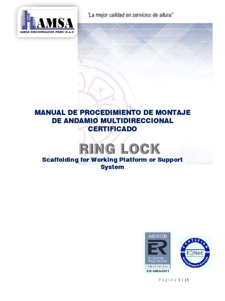 Plan de Montaje de Andamio Ringlock | PDF