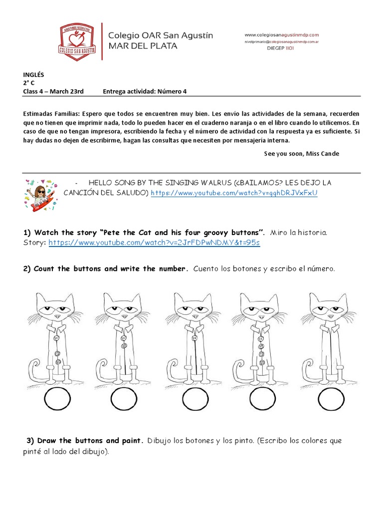 Actividades de Inglés para 2° C | PDF