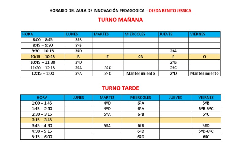 Horario de Aip 2023 | PDF