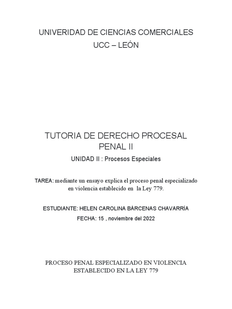 Ensayo Ley 779 | PDF | Ciencias sociales