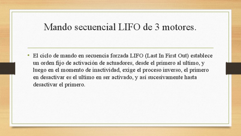 Mando Secuencial LIFO de 3 Motores | PDF