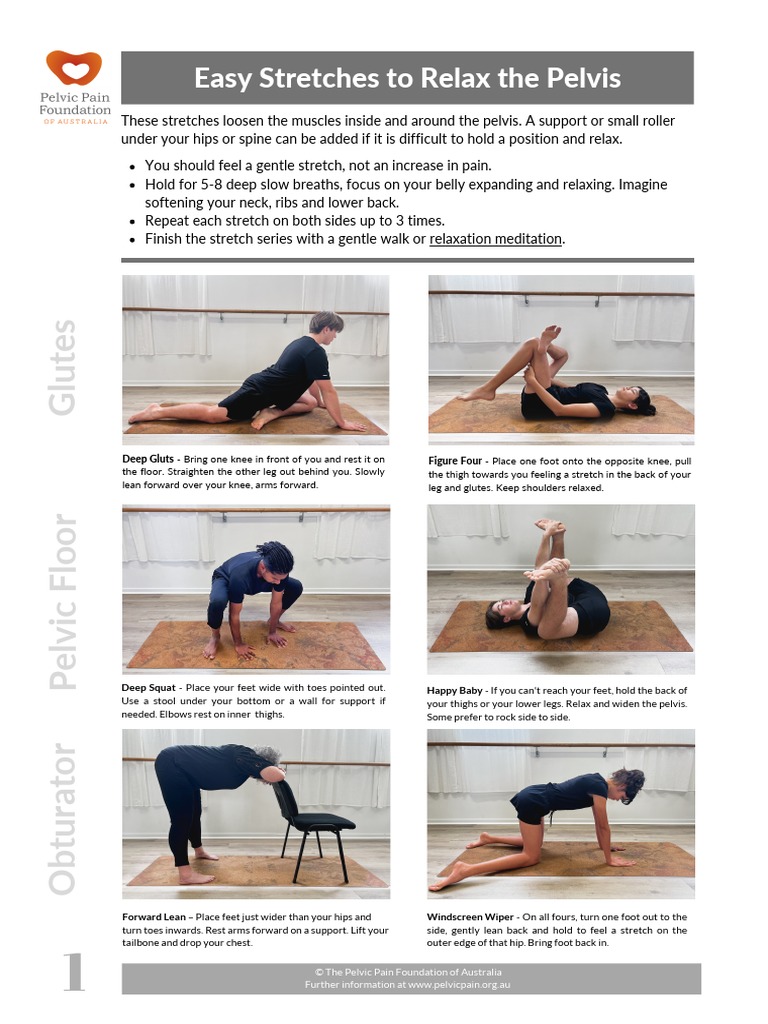 Easy Stretches To Relax The Pelvis Stretches | PDF