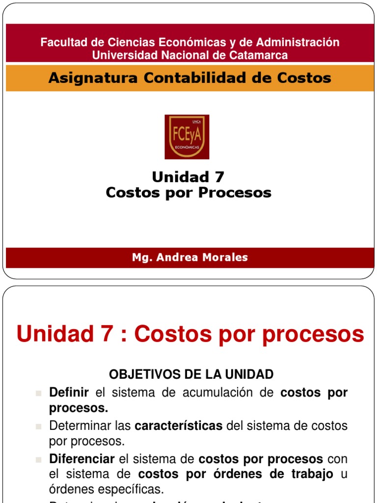 Unidad 7 Costos Por Procesos | PDF